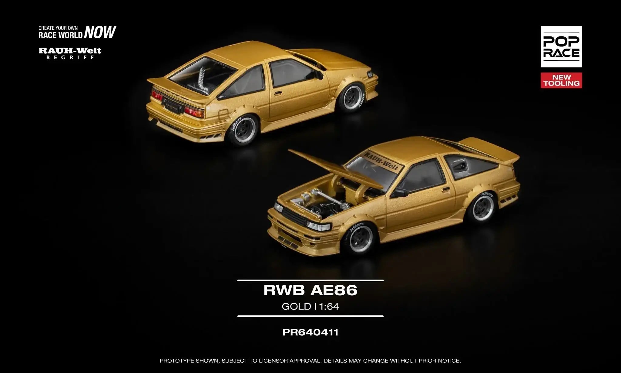 Pop Race RWB Toyota AE86 GOLD 1:64 Scale Diecast Model - Pre Order ...
