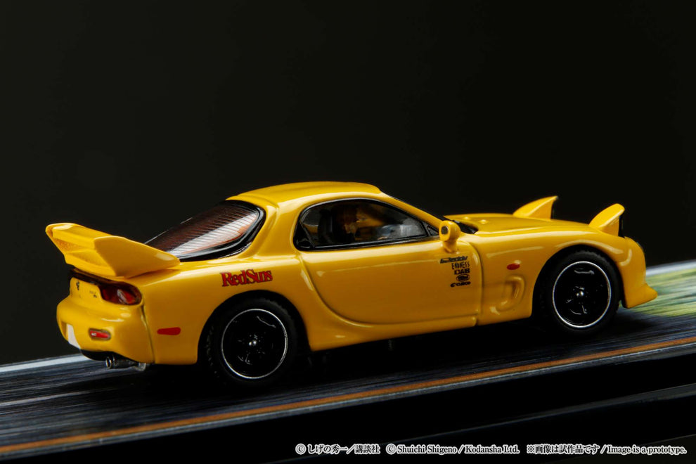 Hobby Japan 1/64 MAZDA RX-7（FD3S）RED SUNS / INITIAL D With Takumi Fuji ...