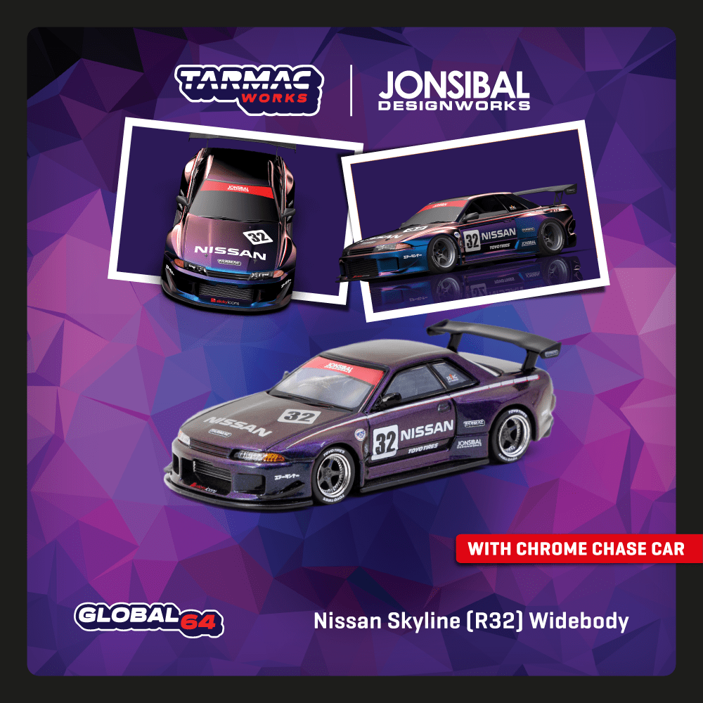 Tarmac Works 1:64 Scale Nissan Skyline (R32) Widebody Midnight purple ...