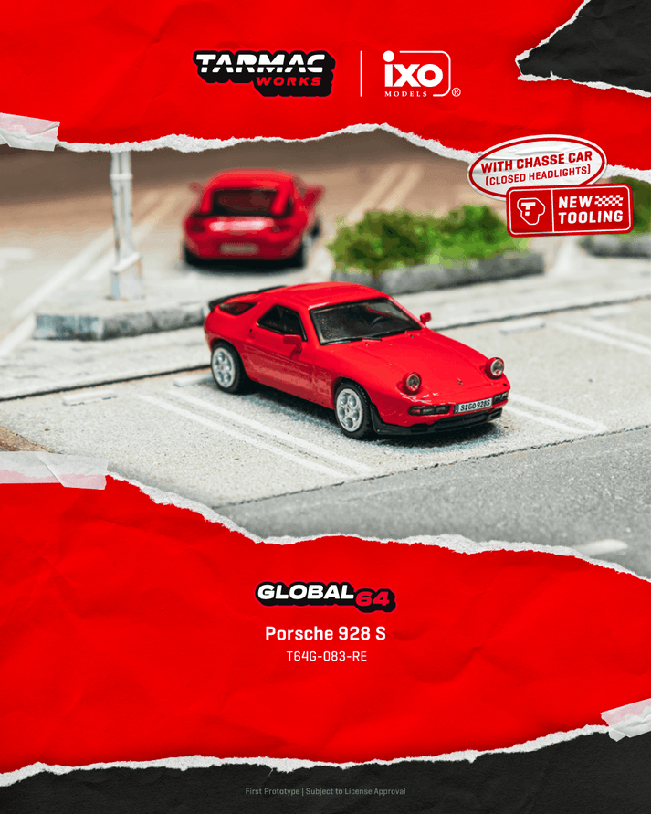 Tarmac Works Global64 Porsche 928 S Red 1:64 Diecast Model T64G-083-RE ...