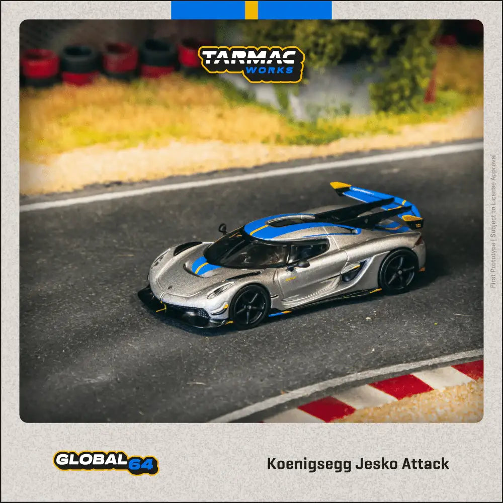 Tarmac Works 1:64 Scale Koenigsegg Jesko Attack Silver – Mobile Garage HK
