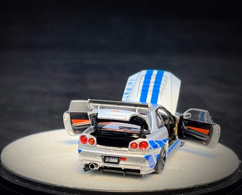 PGM X One Model 1:64 Scale Nissan Skyline GTR R34 Nismo Z Tune Blue St ...
