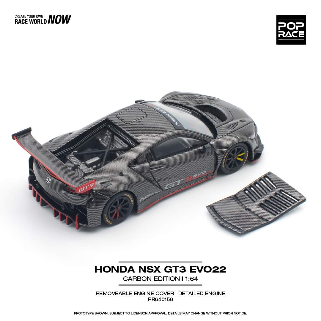 Pop Race 1:64 HONDA NSX GT3 EVO22 Carbon Edition – Mobile Garage HK