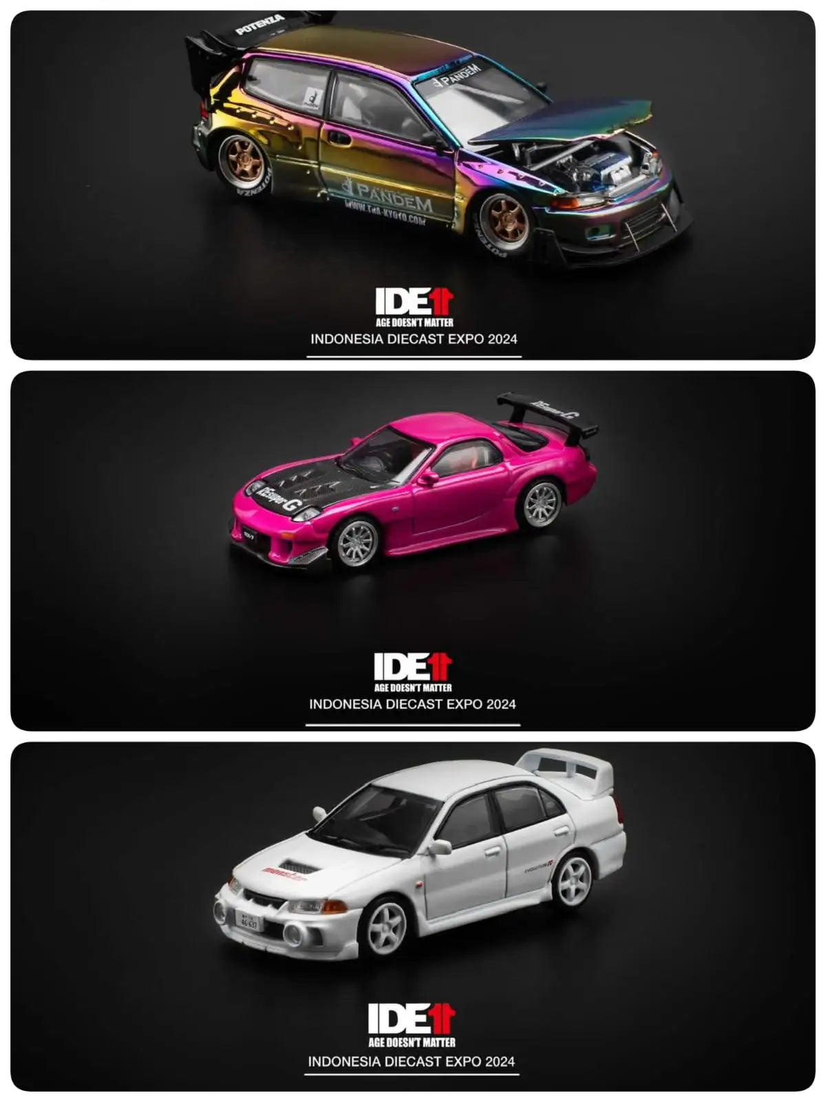 [Shipping included] Pop Race 1/64 IDE 2024 Set of 3 Cars – Mobile Garage HK