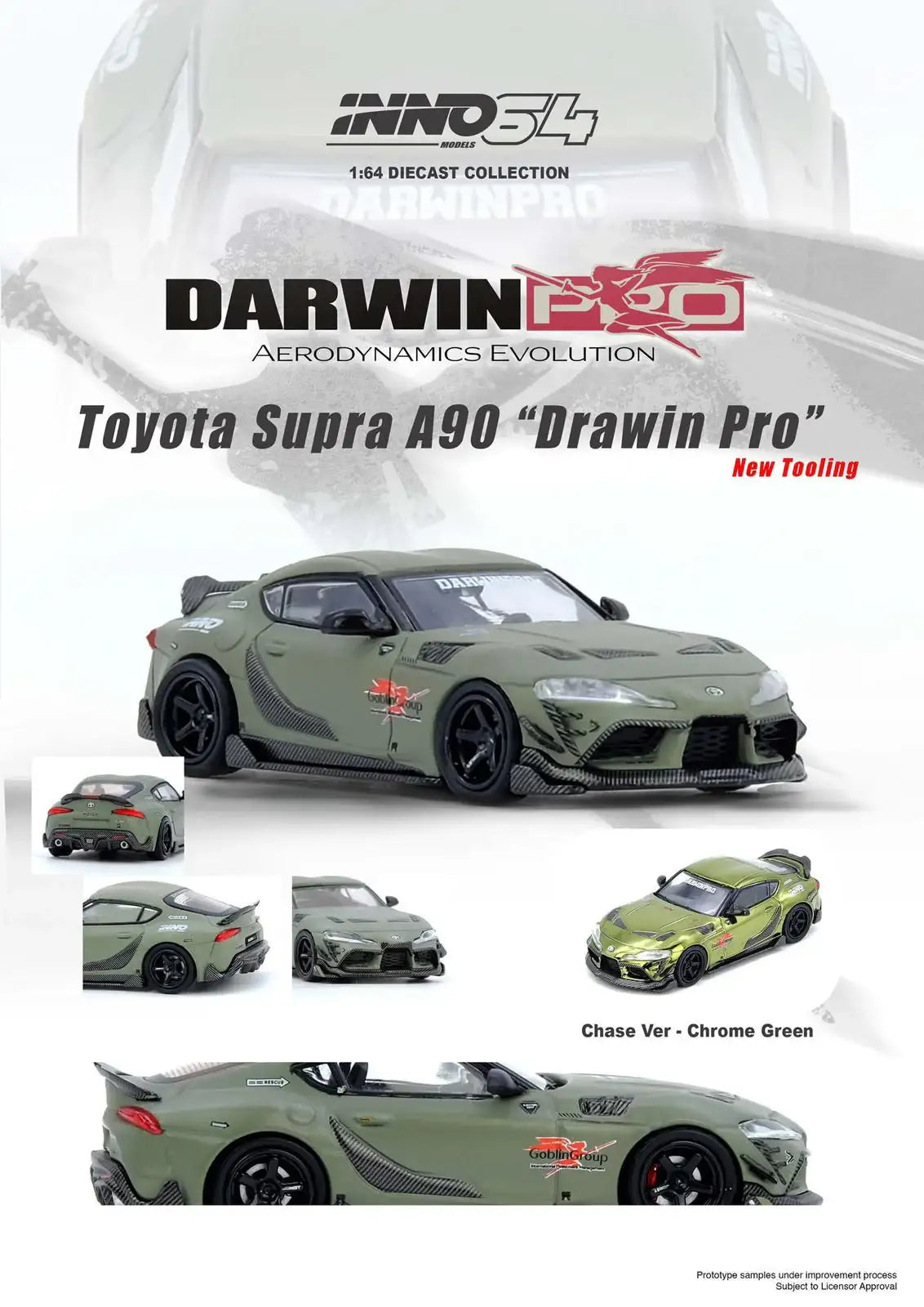 Inno64 Toyota Supra A90 Darwin Pro Matt Green 1:64 Diecast Model ...