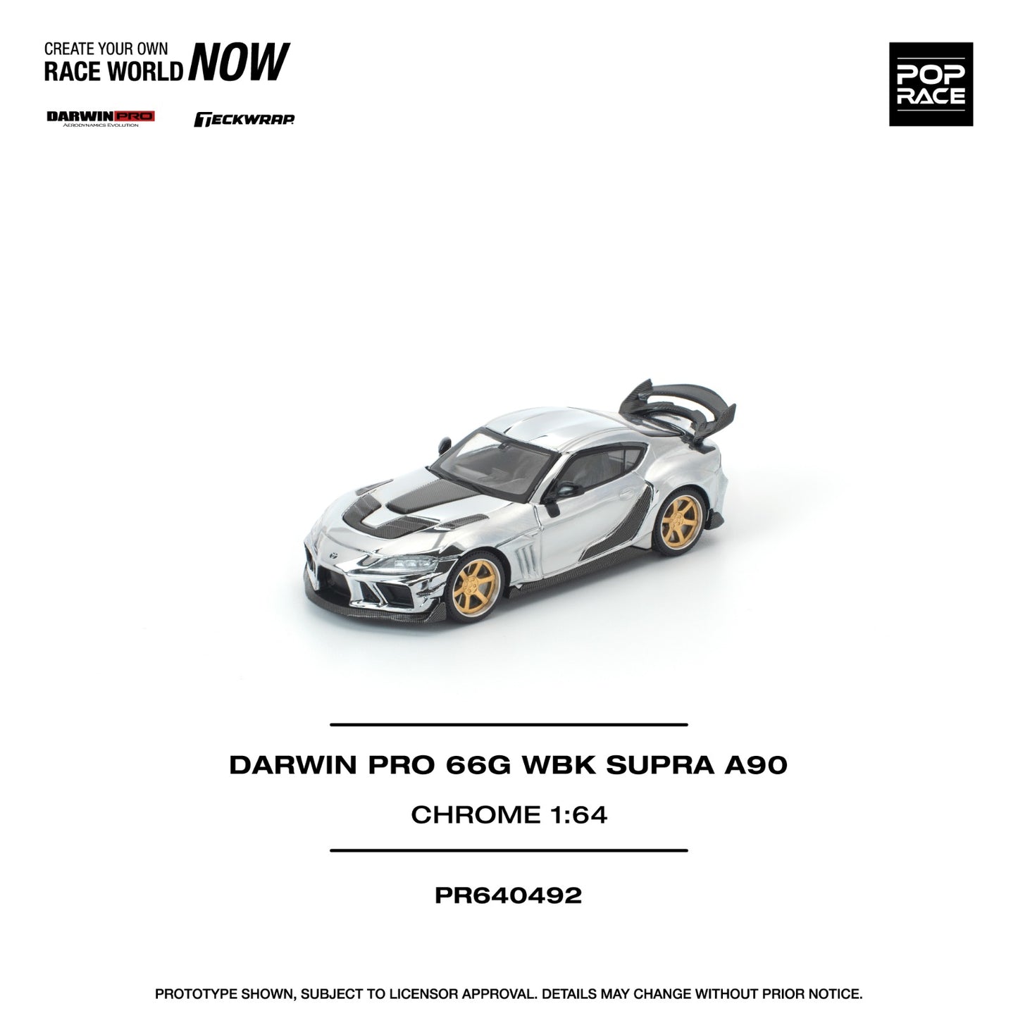 Pop Race Darwin Pro 66G WBK Supra A90 Chrome 1:64 Scale Diecast Model ...