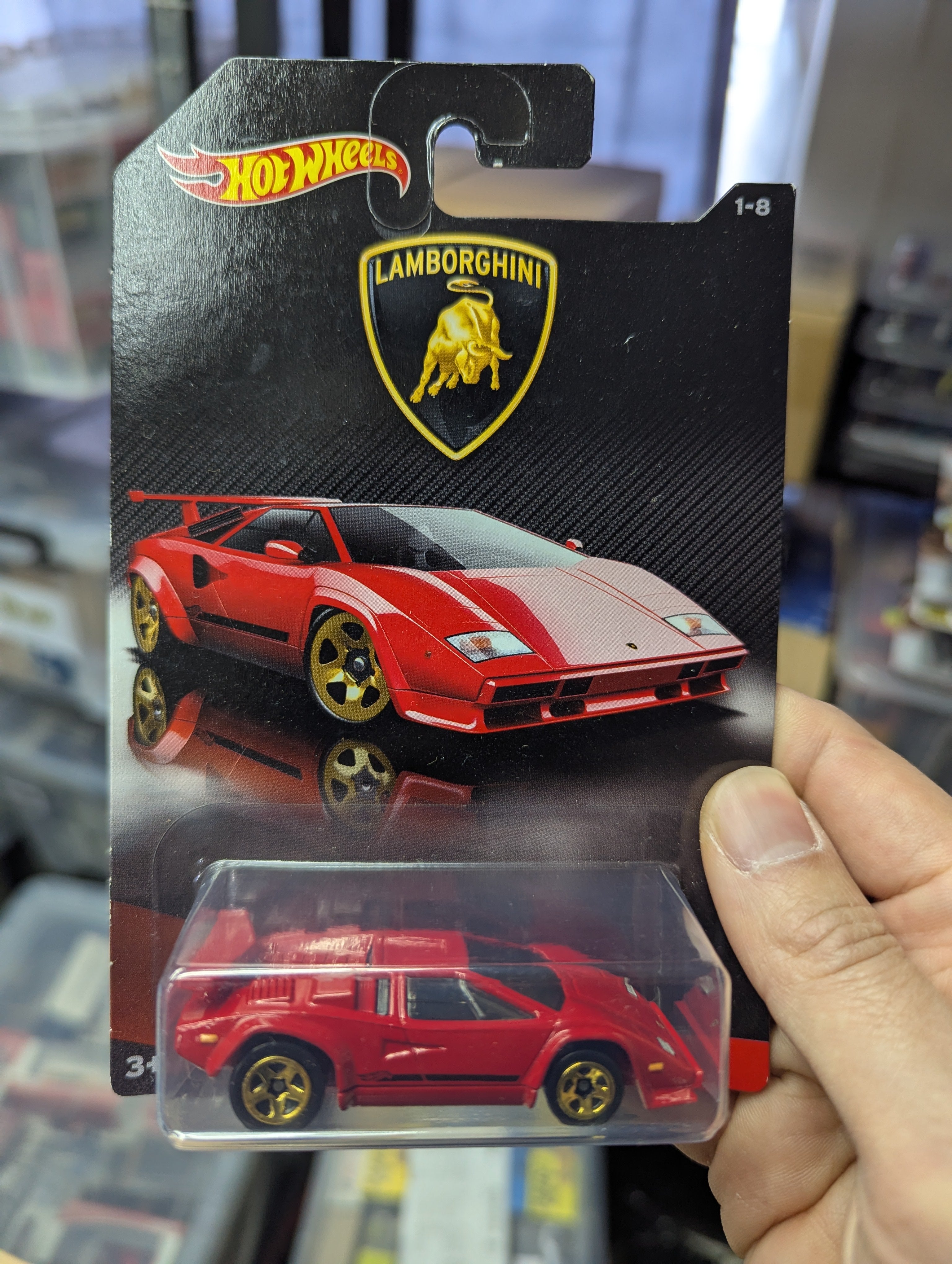 Hot Wheels Lamborghini Series LAMBORGHINI COUNTACH Red w/Gold 5 Spoke ...